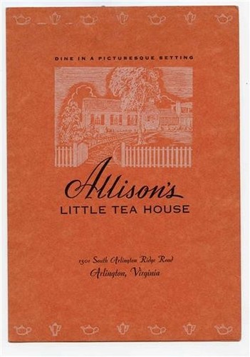 Allison's Little Tea House Menu Arlington Virginia 1948 | eBay