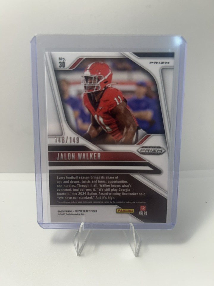 2025 Panini Prizm Draft Picks Jalon Walker Blue Ice Prizm /149 Rookie ...