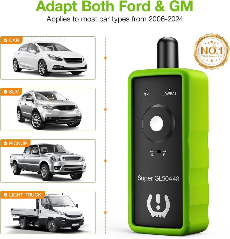 2IN1 TPMS Relearn Tool Super GL50448 for GM and Ford with Model Green ...