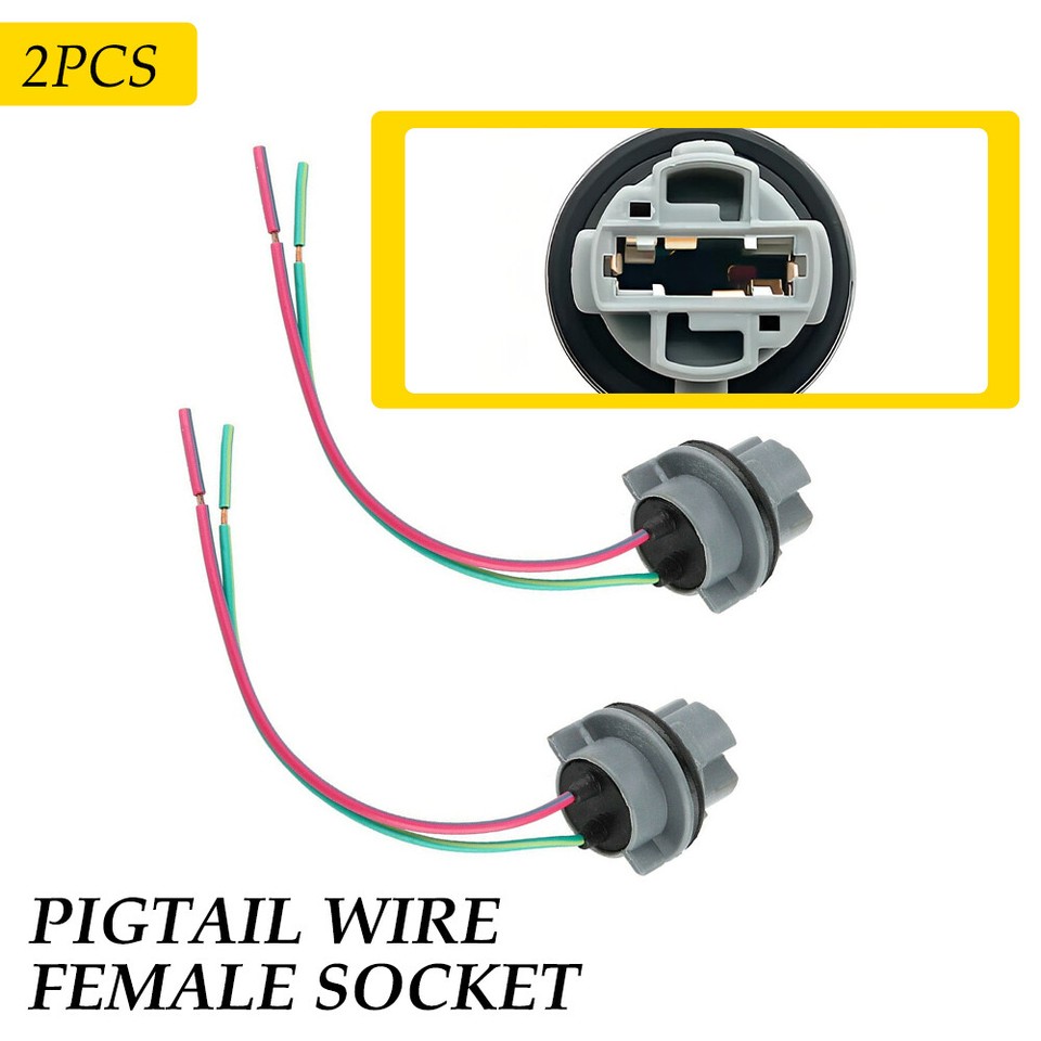 2 PCS 7440 Bulb Turn Signal Socket Connector Pigtail Harness Wire Plug ...