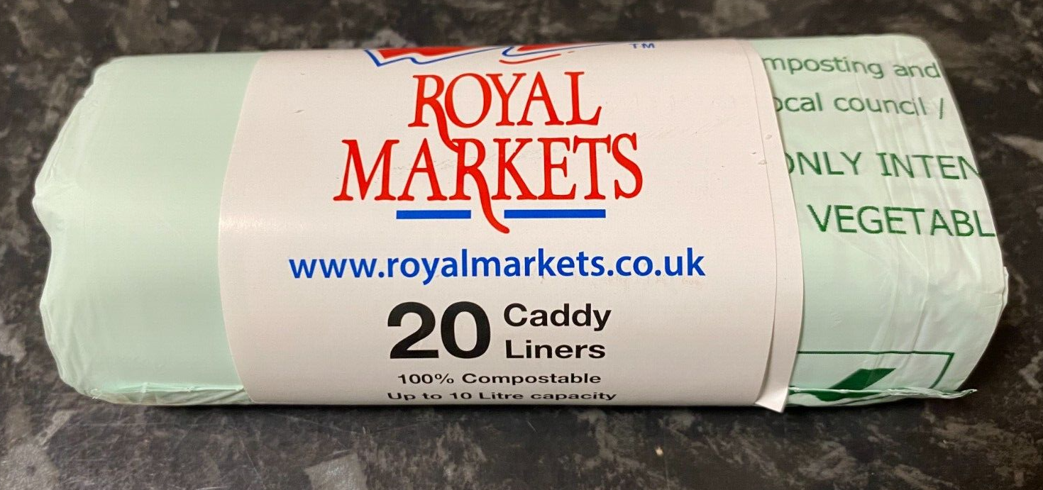 20 Pack of 10L Biodegradable Food Waste Caddy Liners Compostable Bags ...