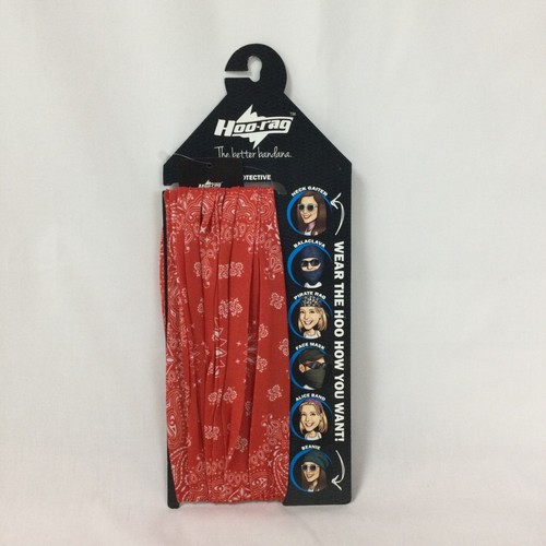 Hoo-Rag The better Bandana, Neck Gaitor, Bandana, Scarf, Red Paisley | eBay