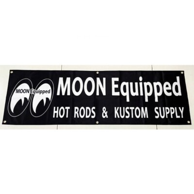 Mooneyes Banner Flag Room Large Garage 1.5x5ft Decora Drag Race Classic ...