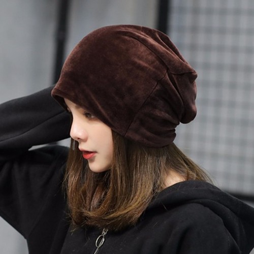 Ladies Hat Solid Color Head Protection Friendly to Skin Lady Winter Hat ...