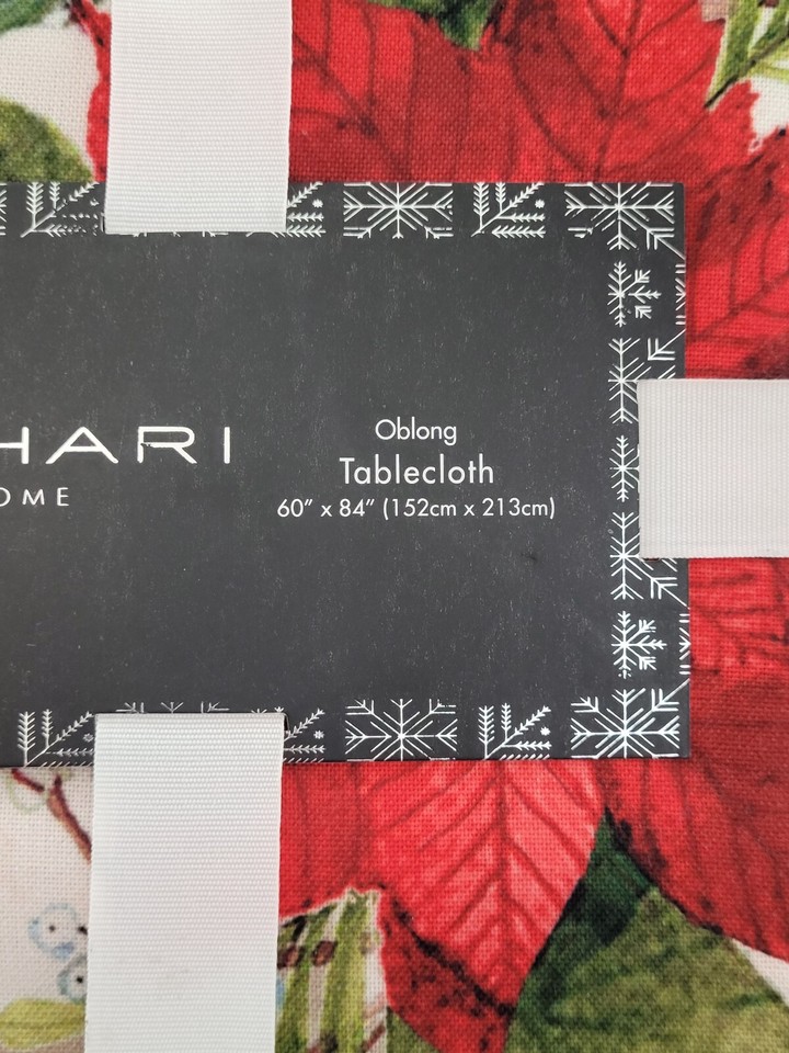 New Tahari Oblong Tablecloth 60 x 84 Seats 6-8 Christmas Holidays ...