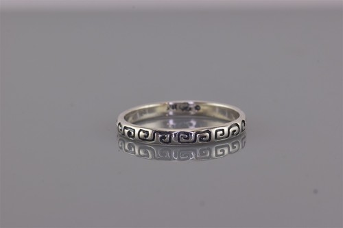 Carolyn Pollack Sterling Silver 3mm Greek Meandering Key Band Ring 925 ...