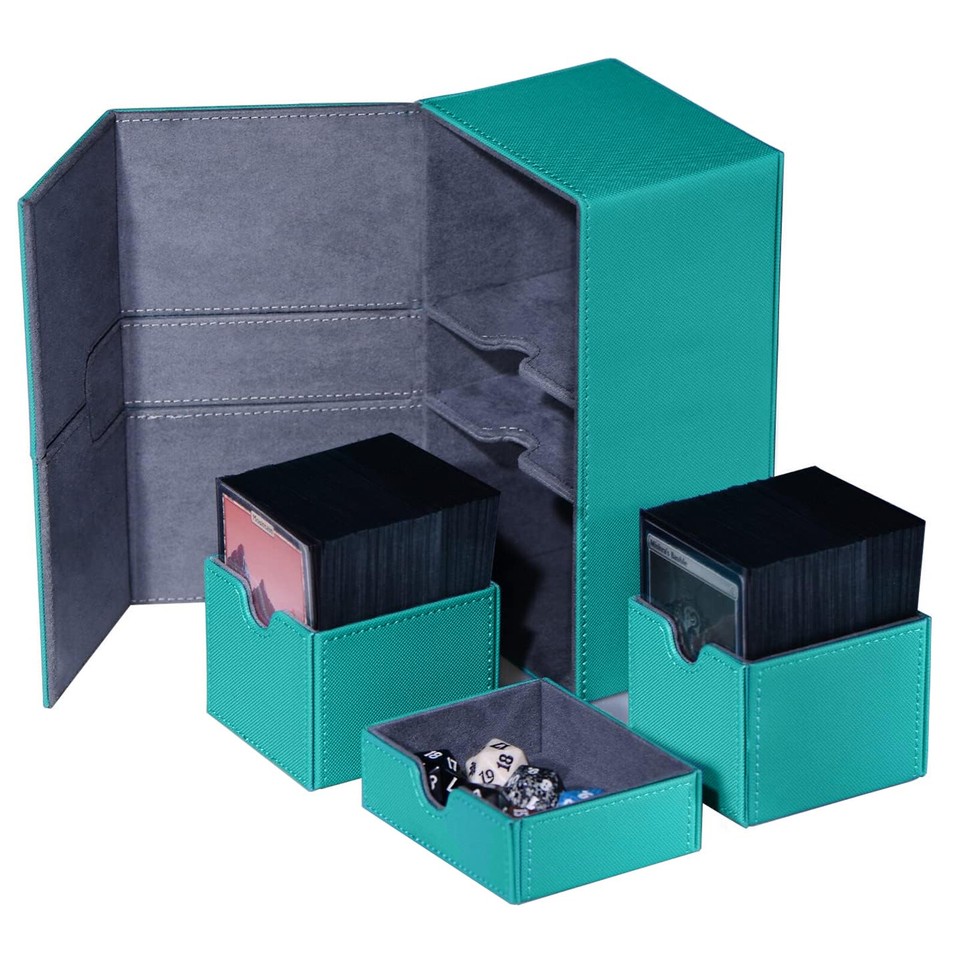 Premium Double Deck Box 200 Cards TCG Case Large Protector EDH Magnet ...