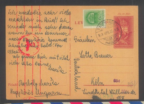 Hungary 1941 German Censored Post Card Bird Theme | eBay