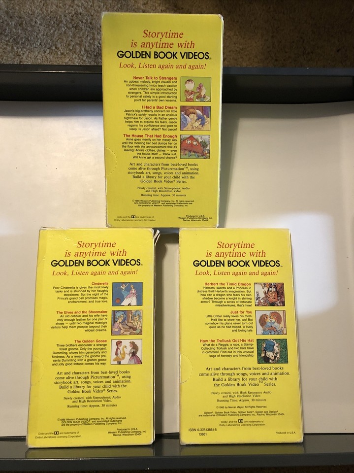 A Golden Book Video VHS Tape Lot Of 3 VHS Tapes | eBay