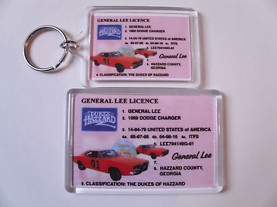 GENERAL LEE CAR DUKES OF HAZZARD Keyring or Fridge Magnet = ideal gift ...