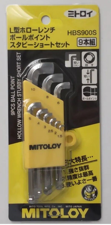 MITOLOY SHORT HEAD BALL POINT HEX WRENCH SET MM SIZE HBS900S | eBay