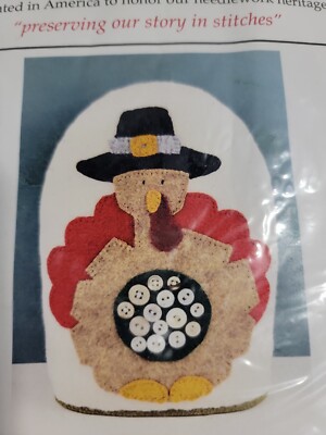 Tom Turkey Wool Felt Stand Up Figure Thanksgiving Autumn Fall Applique ...