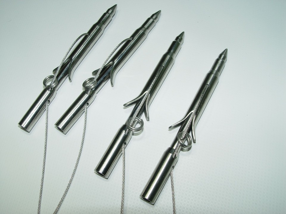 Stainless steel Slip Tip 6mm Threading 5" with steel cable speargun | eBay