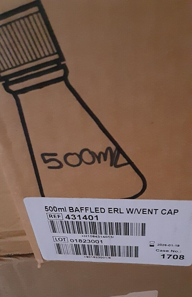 Corning 500ml Erlenmeyer Shake Flasks/W/Vented Cap (3 ind. sealed ...