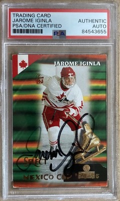 Jarome Iginla 1994 Pinnacle #165 Rookie Card PSA DNA Auto Authentic ...