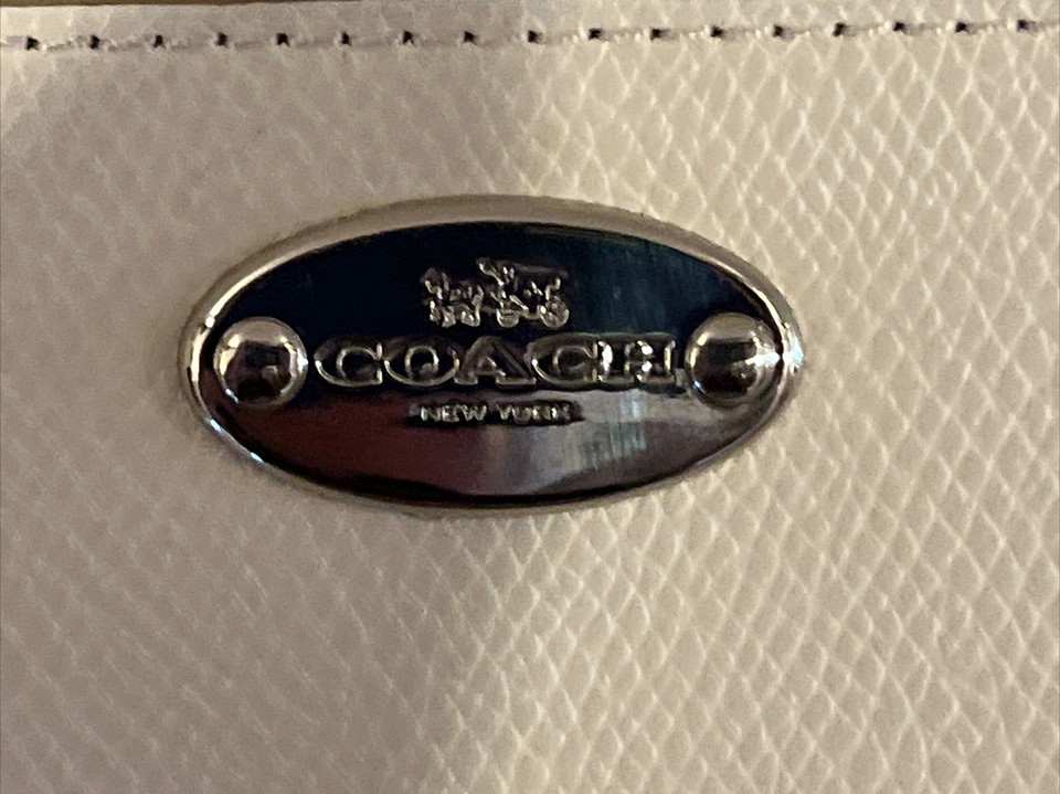 NWT COACH 2 in 1 LEATHER IVORY BLUE FLORAL POP POUCH WRISTLET PURSE SET ...