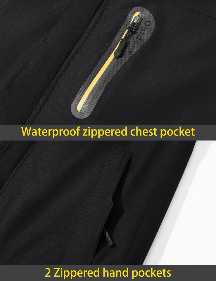 Men's Winter Ski Jacket Waterproof Snow Coat Snowboard Fleece Lining ...