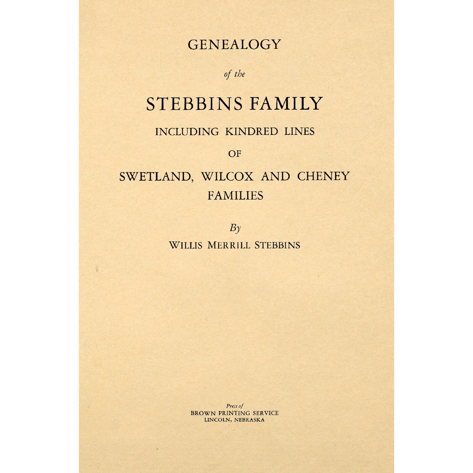 Genealogy of the Stebbins Family | eBay