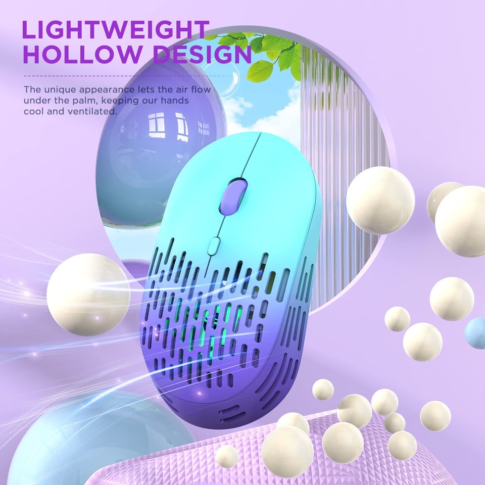 RAPIQUE Bluetooth Wireless Mouse Dual Mode Rechargeable Silent Computer ...