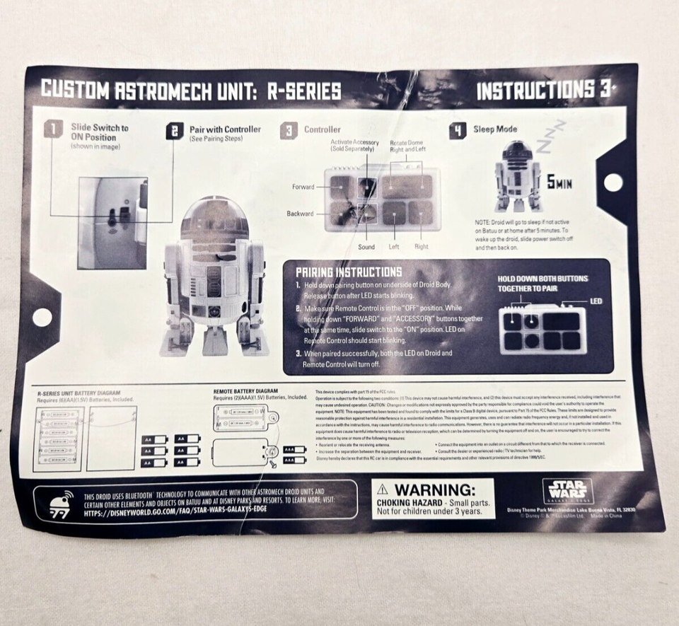 Star Wars Galaxys Edge Custom Droid Depot Astromech R-series w/Remote ...