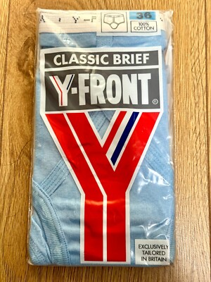 Genuine - Y Front - Classic Brief - Sky Blue - 36" - Made In UK * | eBay