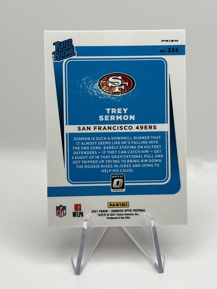 Trey Sermon 2021 Optic Holo Donruss Rated Rookie PINK 49ers #224 | eBay