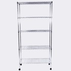 5 Tier Wire Shelving Unit Metal Shelf Rack with Wheels (35.43 x 13.78 x ...
