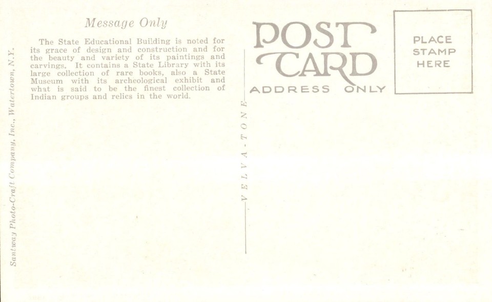 State Educational Building Albany New York NY ~ vintage postcard sku795 ...