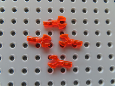 Lego 4 x Griff 48729 mechanische Hand Greifer transparent neon orange ...