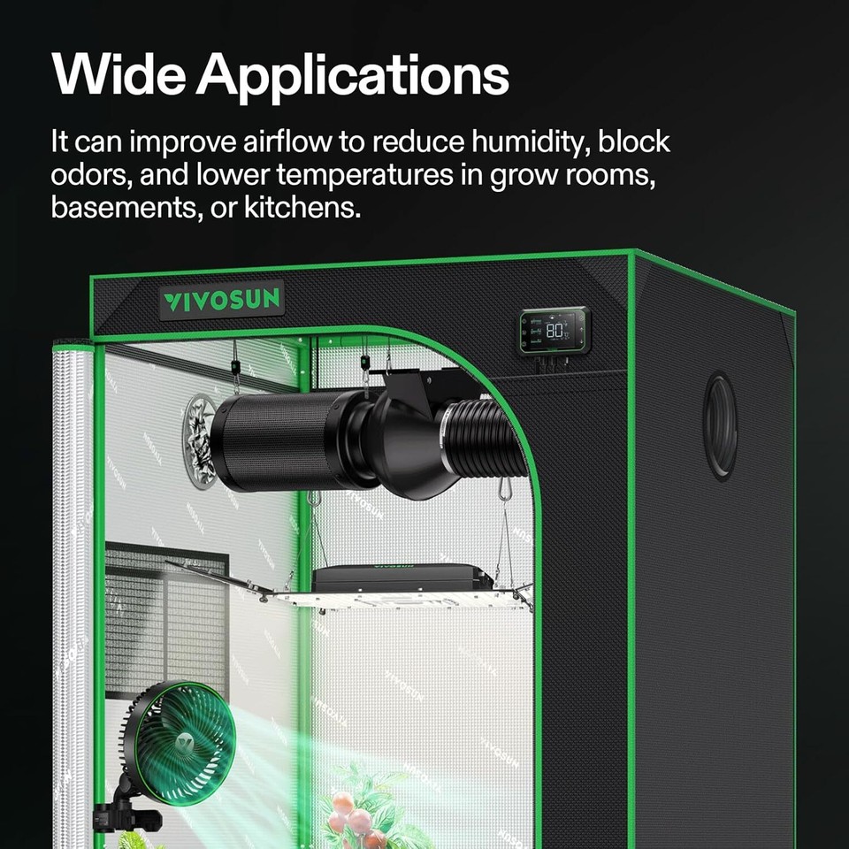 VIVOSUN 4" 195CFM Inline Duct Ventilation Fan Vent Blower 2500RPM | eBay