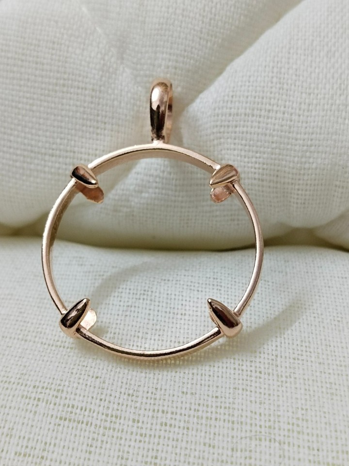 925 Sterling Silver Round Blank coin Connector pendant Prong setting ...