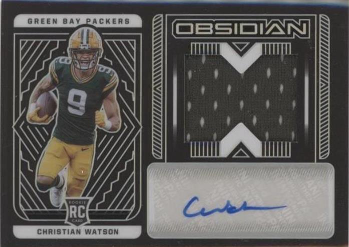2022 Panini Obsidian - Rookie Jersey Auto Christian Watson #212 /175 ...