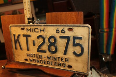 1966 Michigan License Plate KT-2875 | eBay