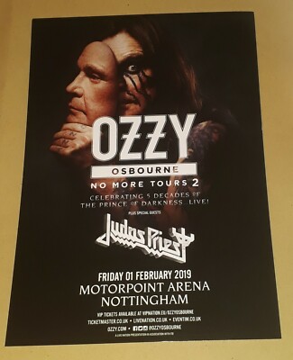 Ozzy Osbourne LIVE CONCERT FLYER 2019 Nott'm ROCK METAL gig promo, no ...