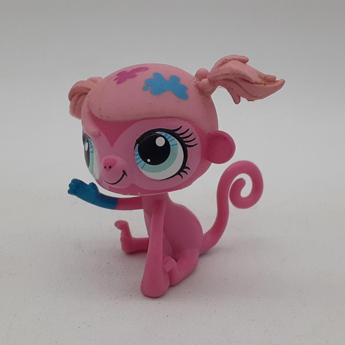 Littlest Pet Shop Pink Monkey Figure Blue Arm Hasbro Collectible Toy ...