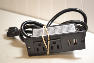 NANFAN Furniture Power Distribution Unit 2 USB Ports & 2 Outlets BLACK ...