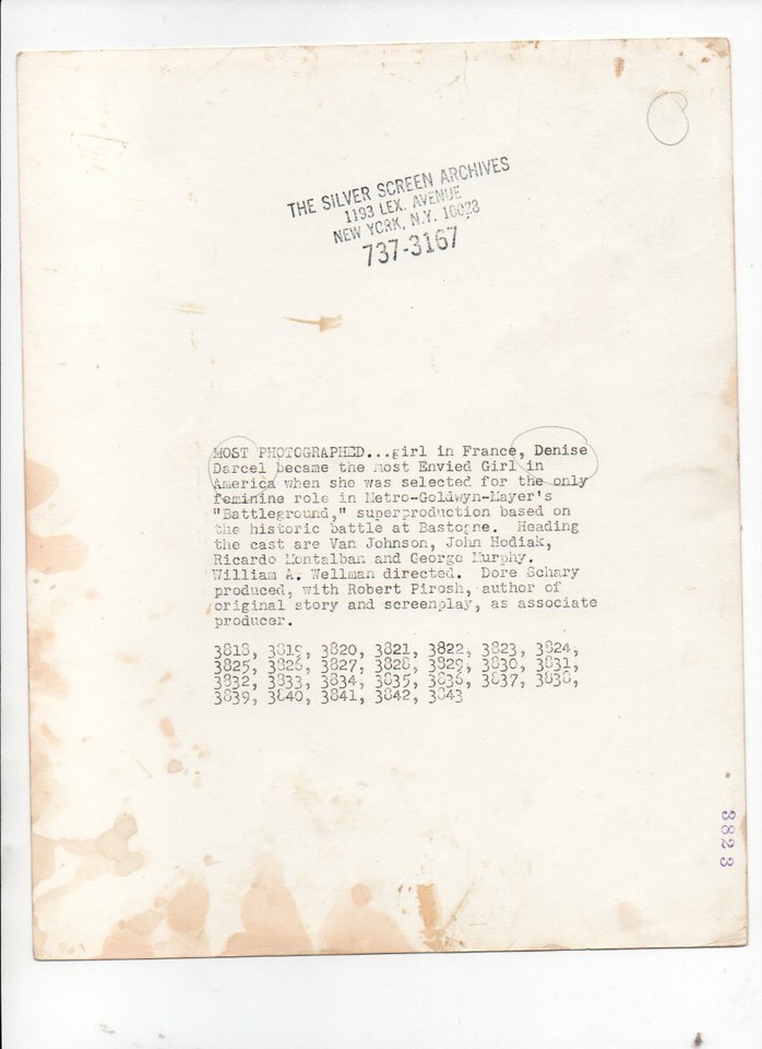 DENISE DARCEL ORIGINAL 8X10 PHOTO FASHION PINUP 1949 DOUBLE WEIGHT ...