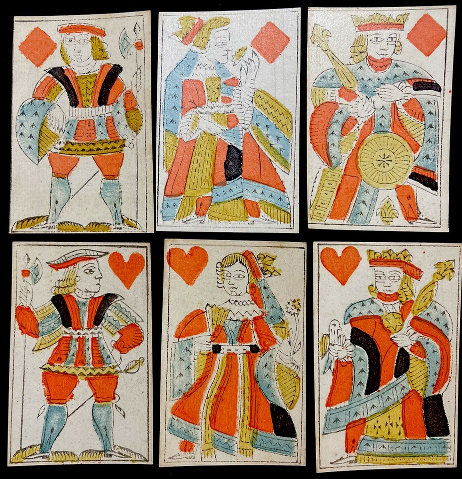 1700’s HIGH GRADE Rare Historic 52/52 Poker Deck Woodblock Antique ...