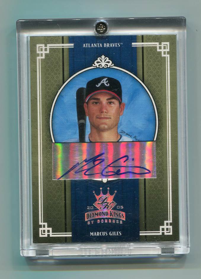 2005 Diamond Kings - MARCUS GILES - Platinum Autograph - BRAVES #d 1/5 ...