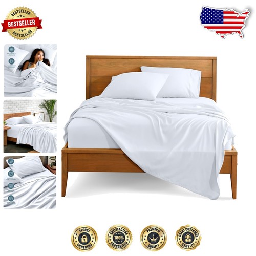 Luxury Full XL Sheet Set - Ultra-Soft Microfiber, 1800 TC - Deep Pockets, White | eBay