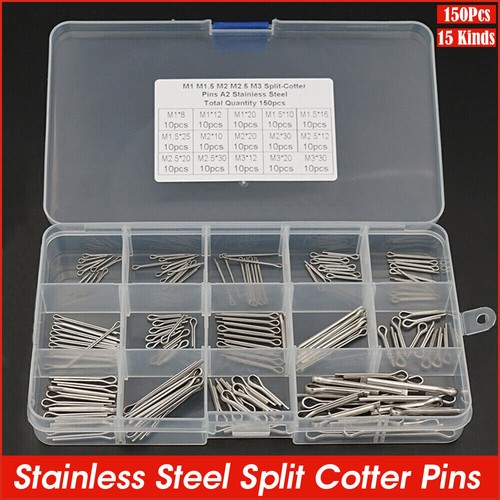 150Pcs box 15 Kinds Stainless Steel Split Cotter Pins Assortment Kit Tools AU | eBay Australia