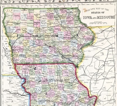 Entire US - Map Of Iowa Missouri