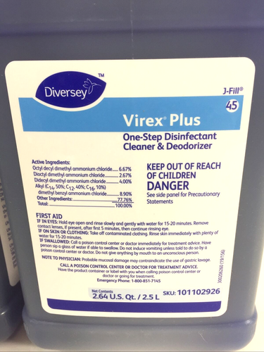 2 Diversey Virex Plus 45 One-Step Disinfectant Cleaner and Deodorant 2 ...