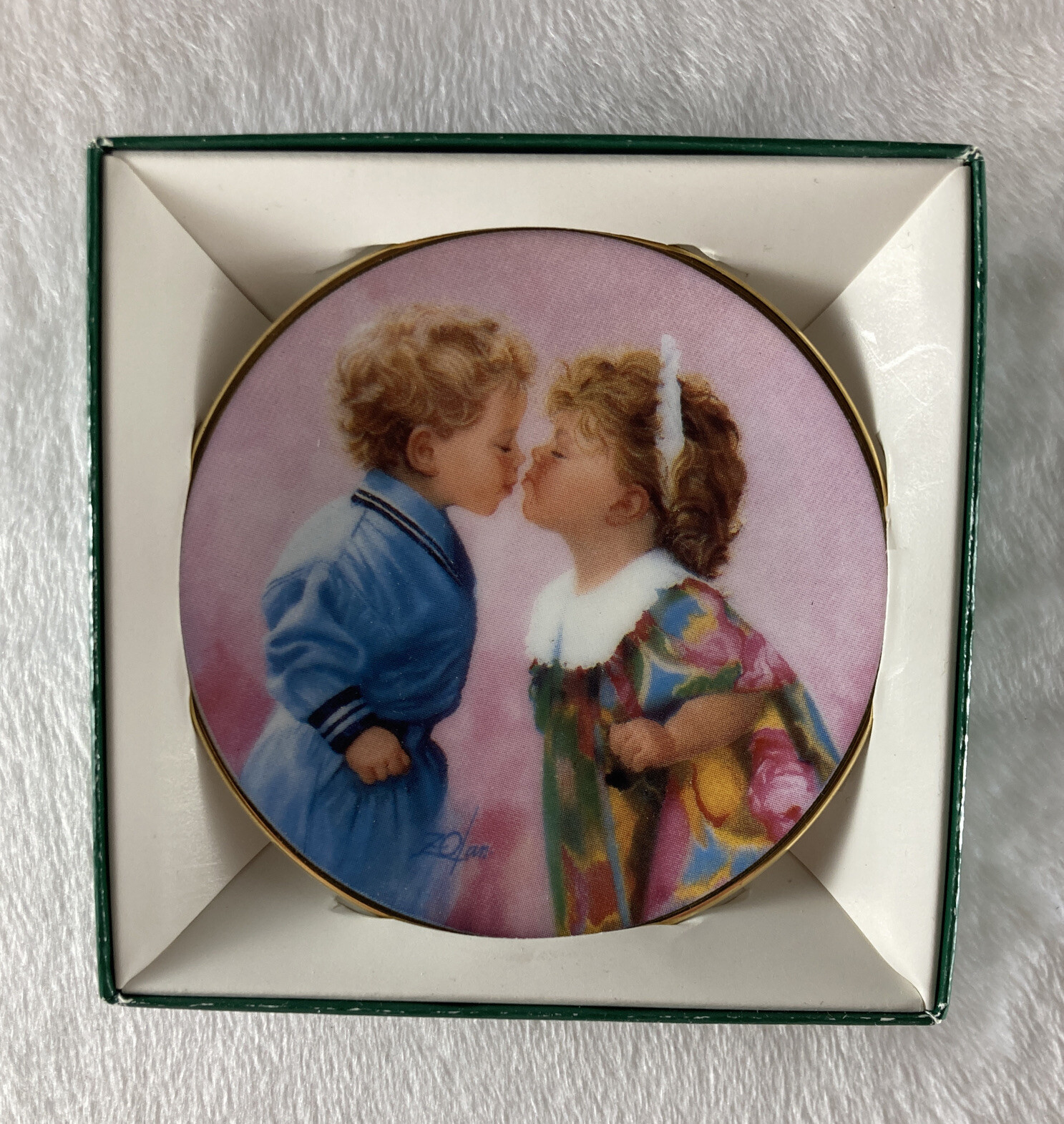 TENDER HEARTS Miniature Mini Plate Donald Zolan Painter Children Single ...