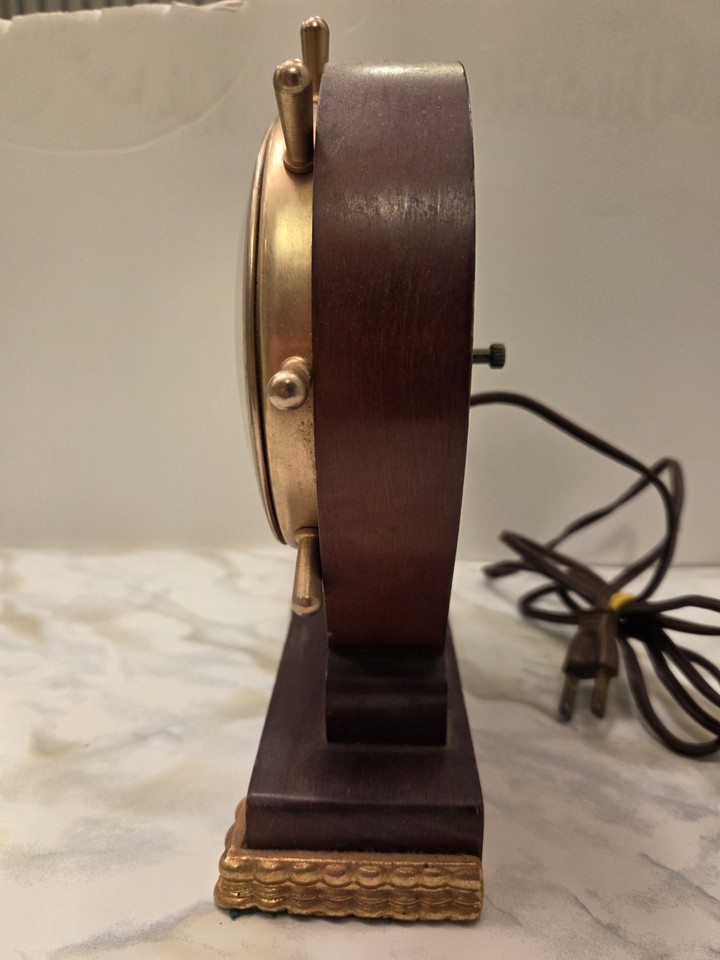 Vtg United Nautical Brass Captains Ship Wheel Electric Clock WORKS | eBay
