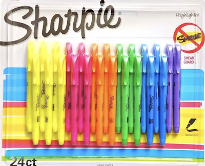 Sharpie Highlighters Marker Pen Narrow Chisel Tip Sharpie Smear Guard ...