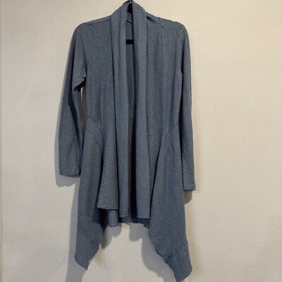 Cut Loose Cardigan Open Front Draped Cotton Linen Blend S | eBay