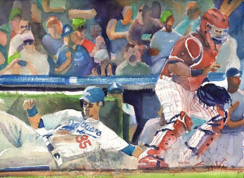 Los Angeles Dodgers #2 : Signed LE Art Print : Sandra Watercolors ...