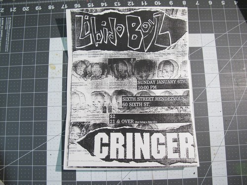 vtg punk hardcore flyer - Libido Boyz Cringer at 6th St Rendezvous RAN4 ...