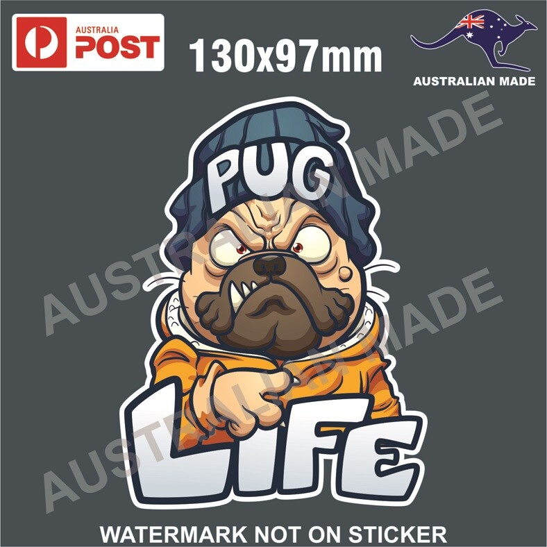PUG DOG STICKER PUG LIFE FUNNY STICKERS | eBay Australia